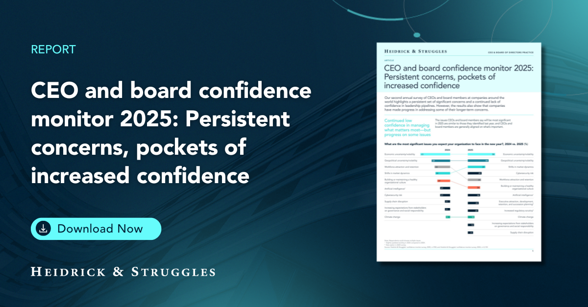 CEO and board confidence monitor 2025: Persistent concerns, pockets of ...