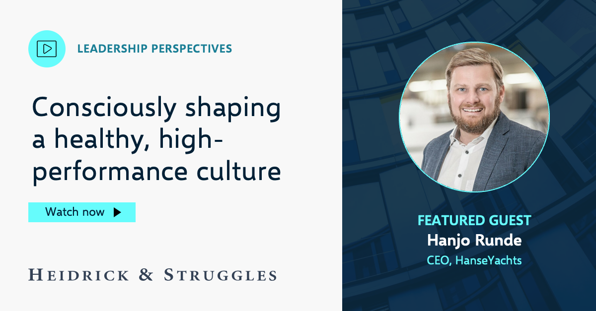 Consciously shaping a healthy, high-performance culture: An interview ...